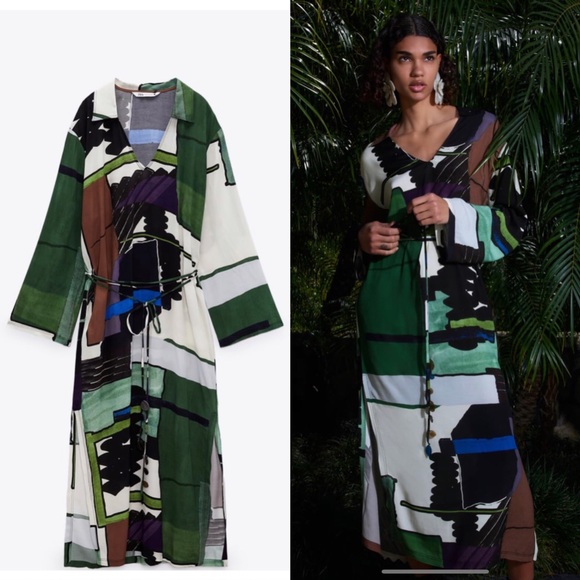 Zara | Dresses | Zara Printed Tunic Dress | Poshmark
